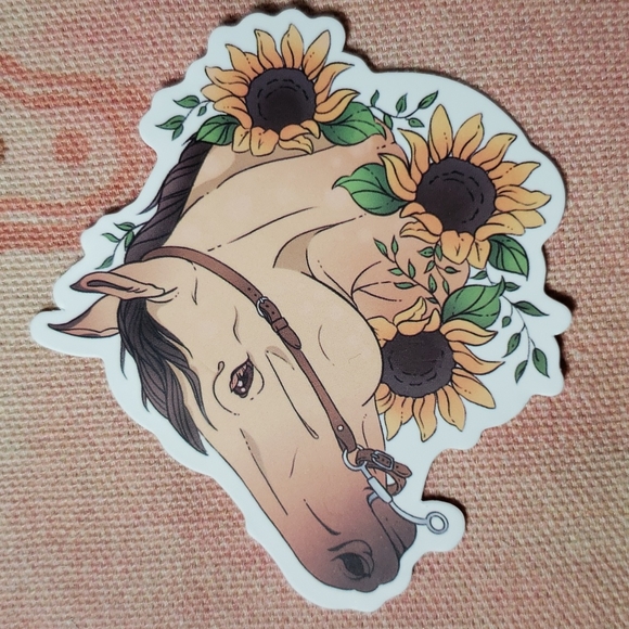 Office | F Sunflower Horse Sticker Pegantinas De Caballos Pegantinas ...